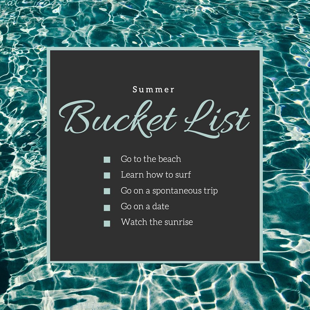 Summer bucket list Instagram post | Premium Editable Template - rawpixel