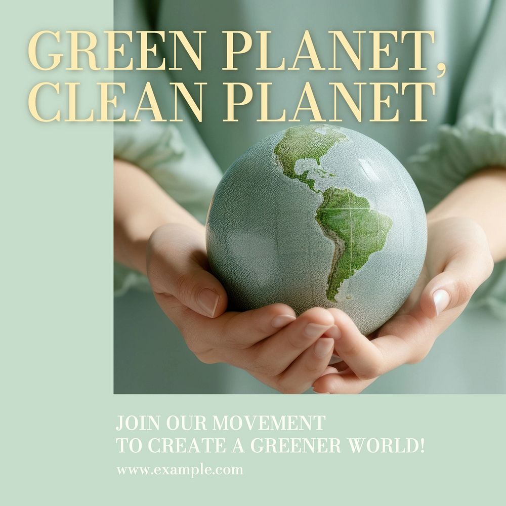 Green & clean planet Instagram | Premium Editable Template - rawpixel