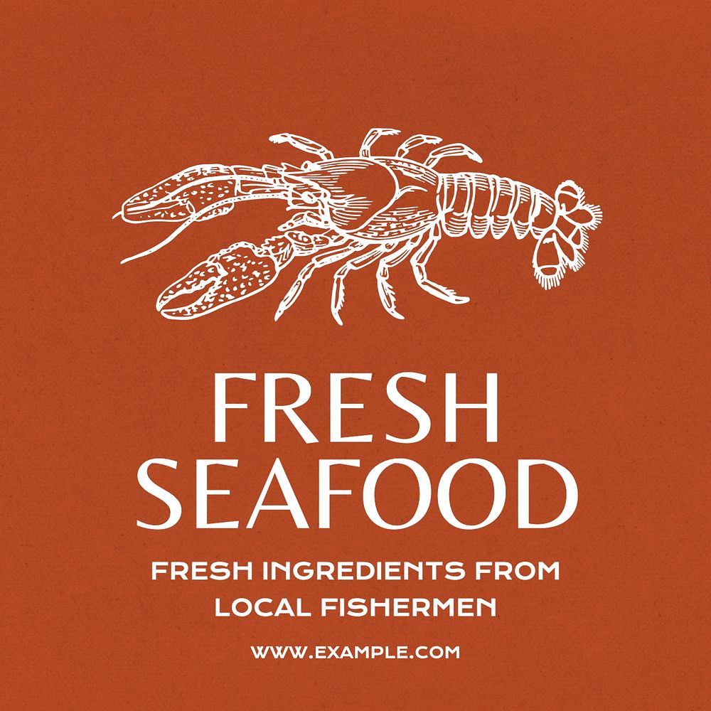 Fresh seafood Instagram post template | Premium Editable Template ...
