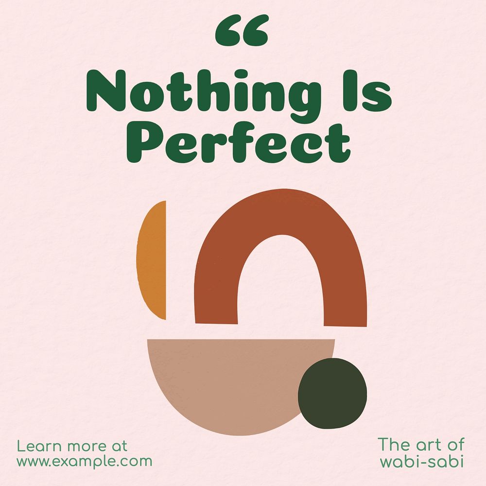 Wabi-sabi Instagram post template | Premium Editable Template - rawpixel