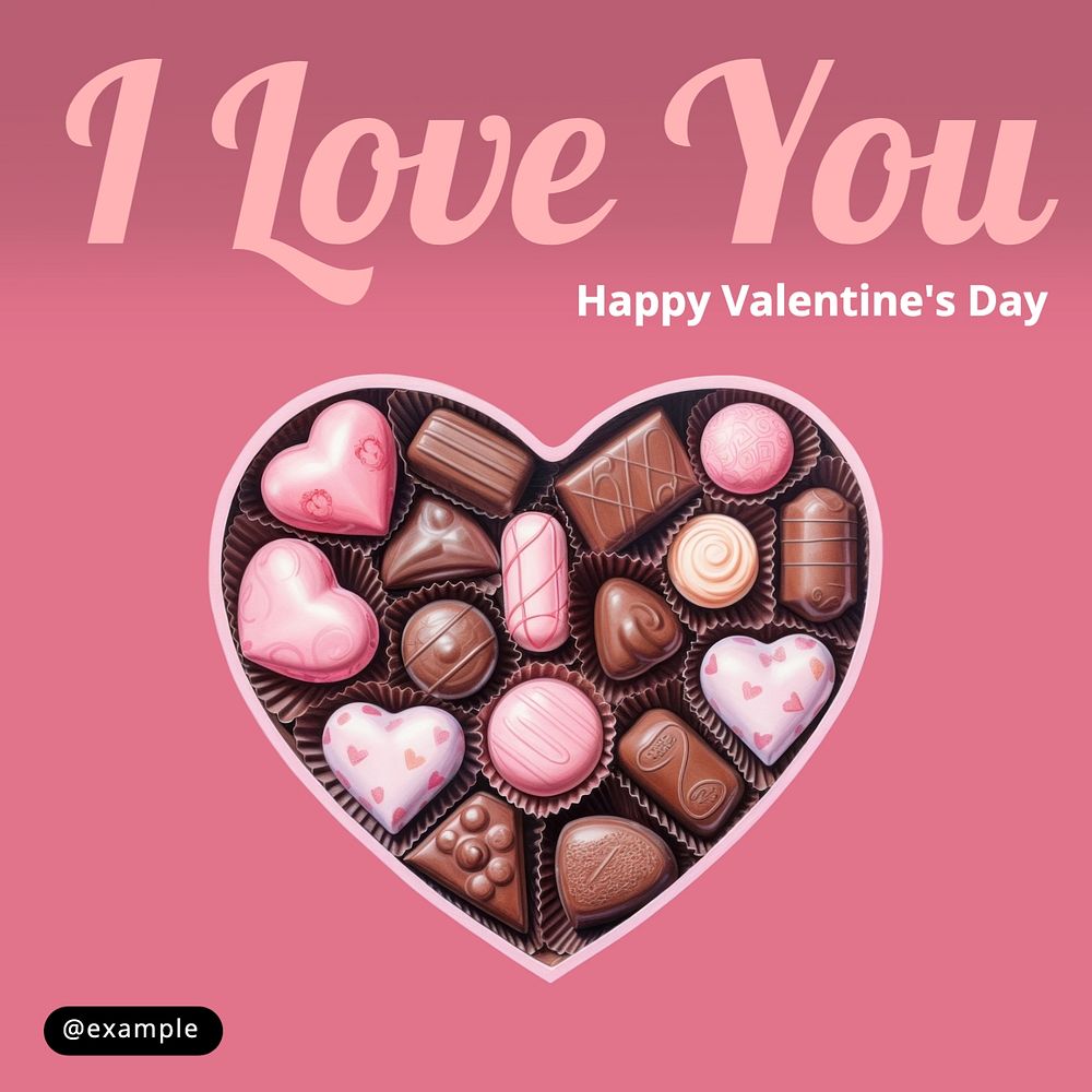 I love you Instagram post | Premium Editable Template - rawpixel