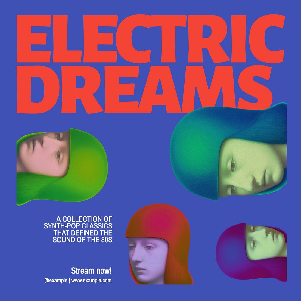 80s music album Instagram post | Premium Editable Template - rawpixel