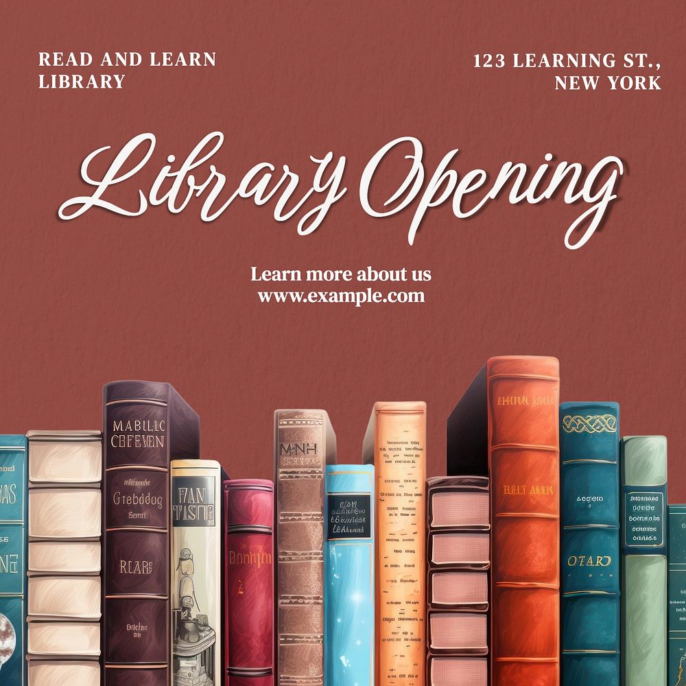 Library open Instagram post template | Premium Editable Template - rawpixel