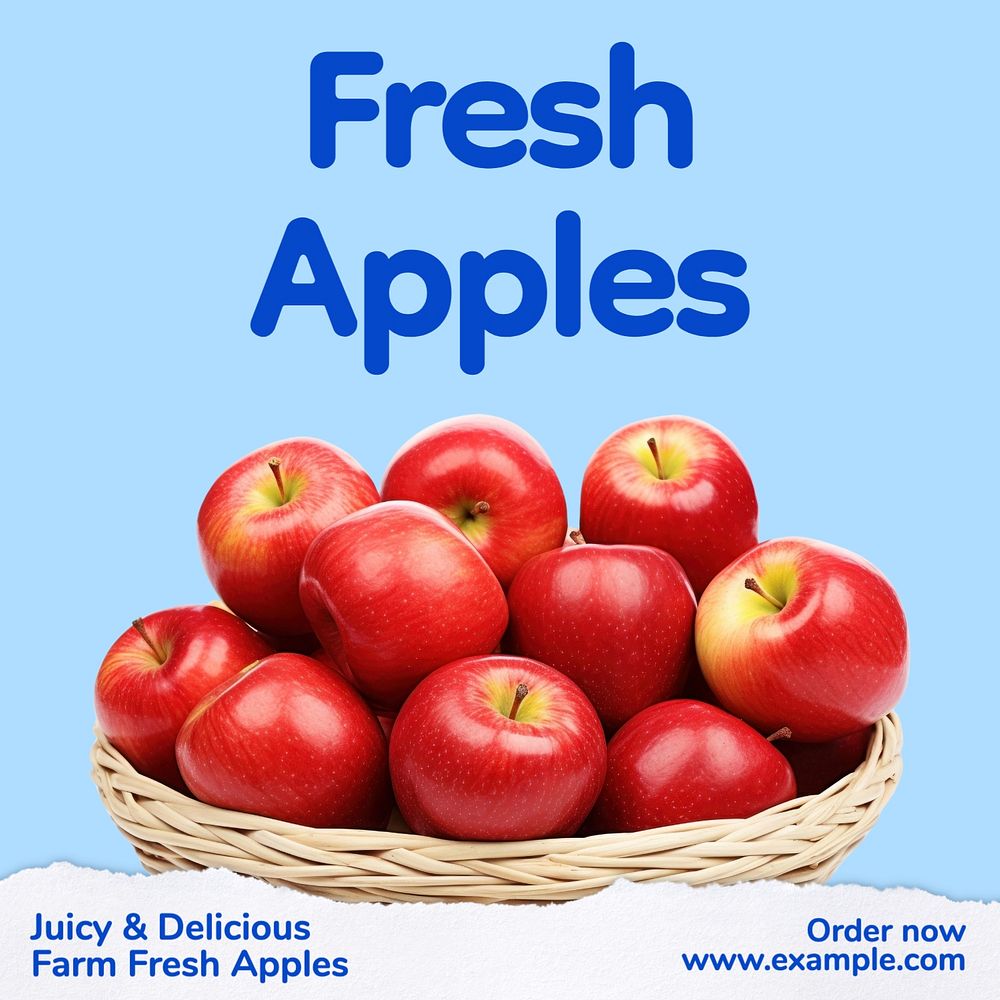 Fresh apples Instagram post template | Premium Editable Template - rawpixel