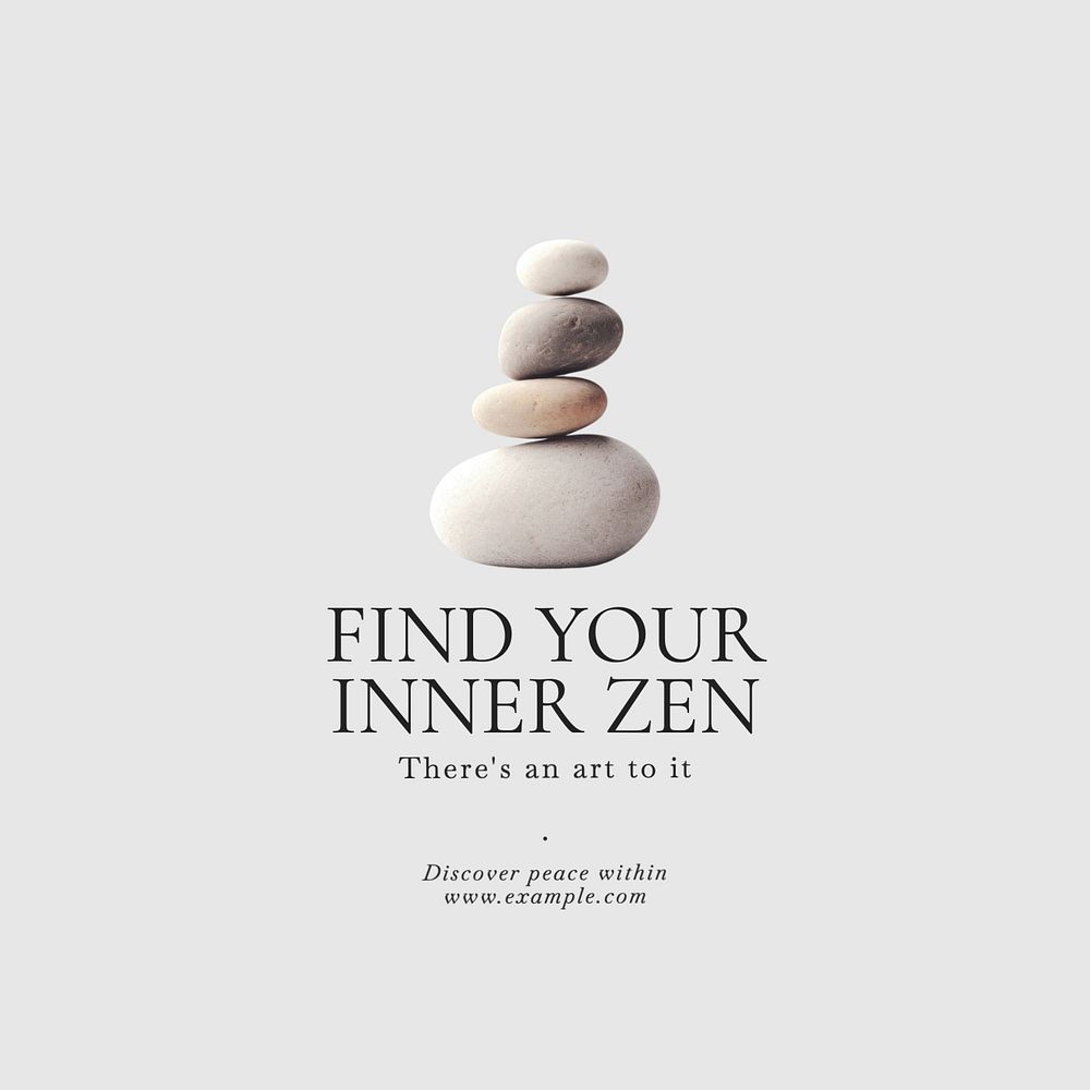 Find your zen Instagram post | Premium Editable Template - rawpixel