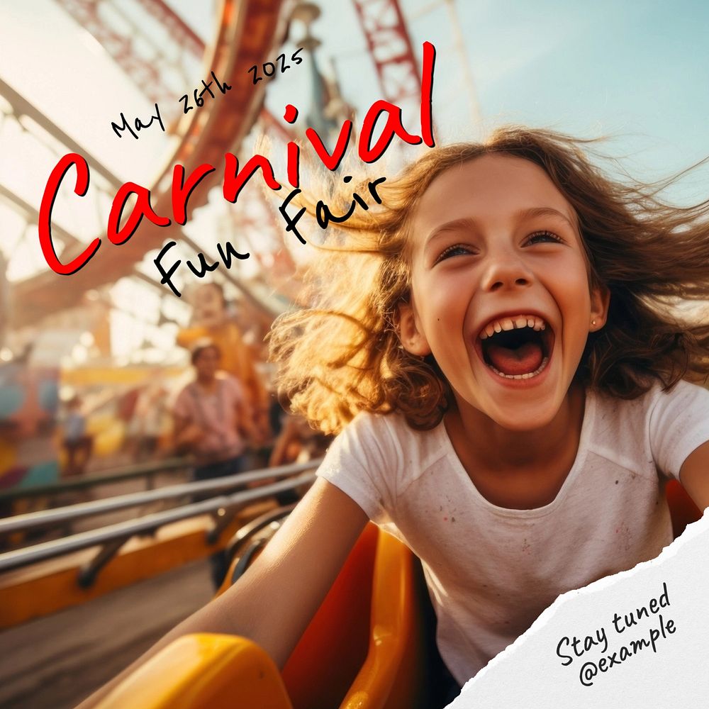 Carnival fun fair Instagram post | Premium Editable Template - rawpixel