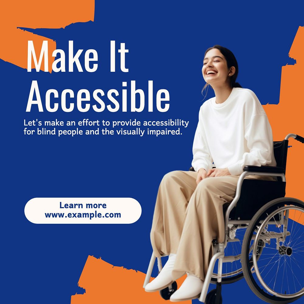Blind accessibility Instagram post template | Premium Editable Template ...