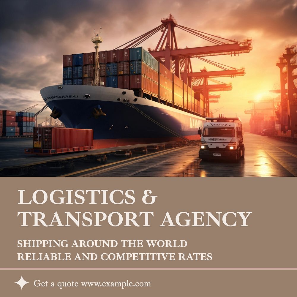 Logistic & transport Instagram post | Premium Editable Template - rawpixel