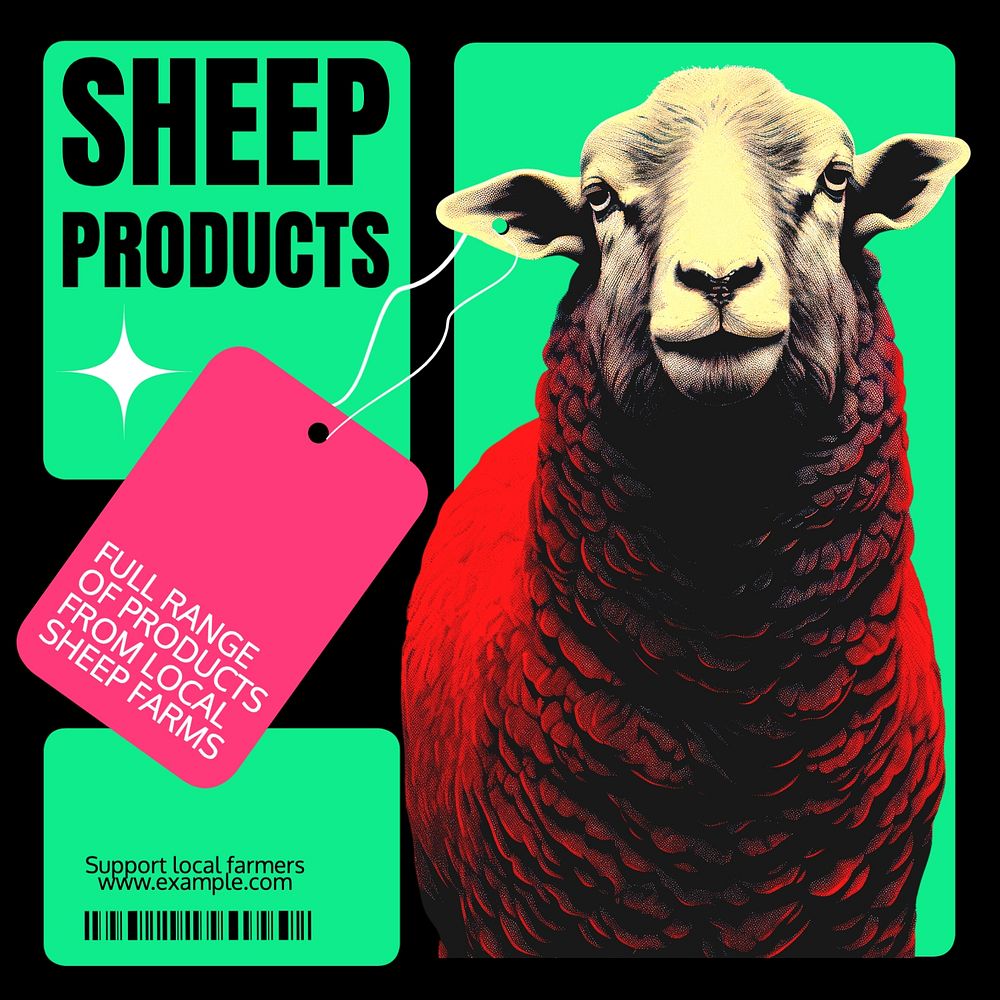 Sheep products Instagram post template | Premium Editable Template - rawpixel