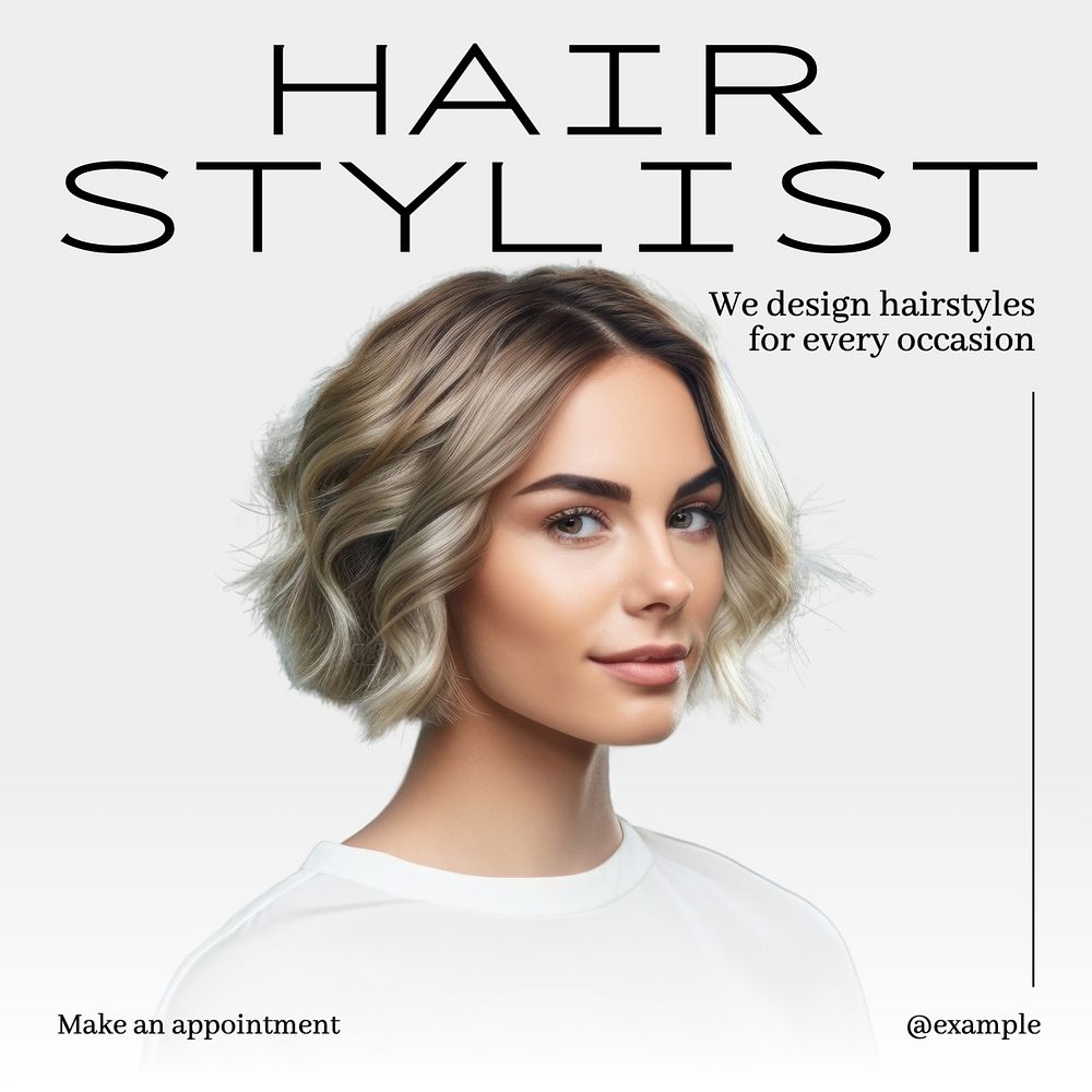 Hair stylist Instagram post template | Premium Editable Template - rawpixel