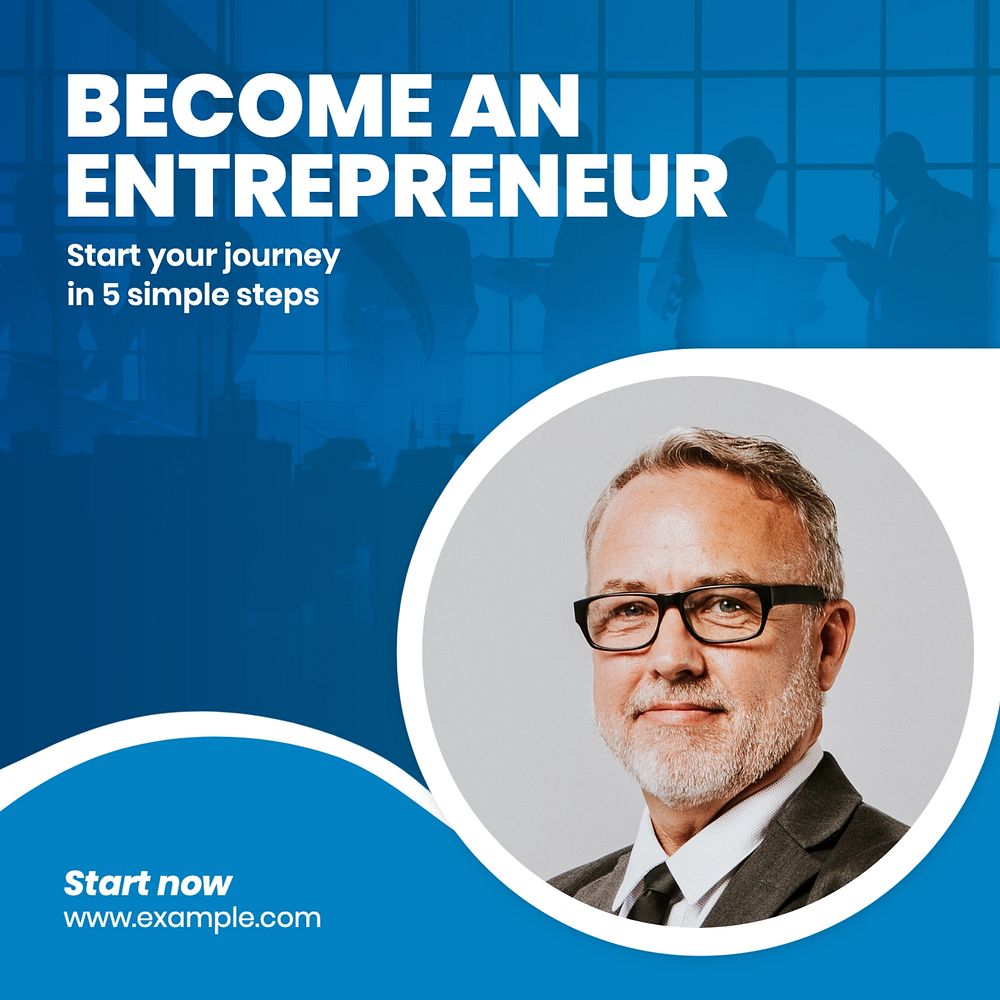 Become an entrepreneur Instagram post | Premium Editable Template ...