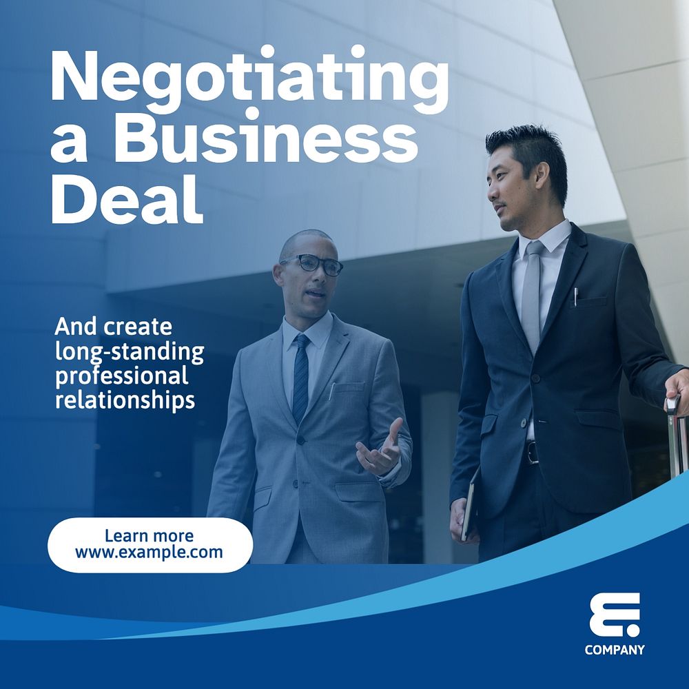 Negotiation business deal Facebook post | Premium Editable Template ...
