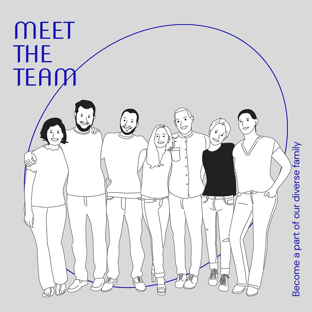 Meet team Facebook post template | Premium Editable Template - rawpixel