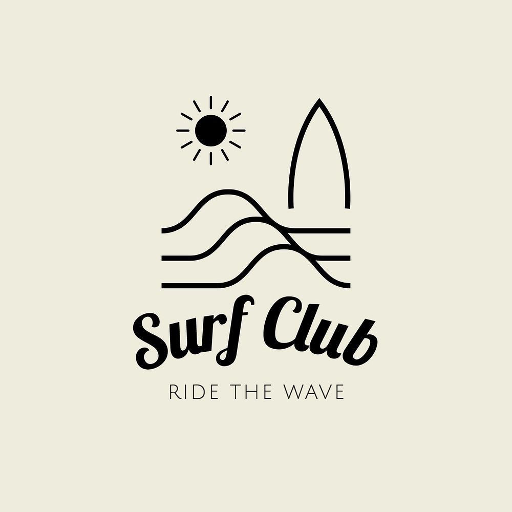 Surfing club logo, editable aesthetic | Premium Logo Maker - rawpixel