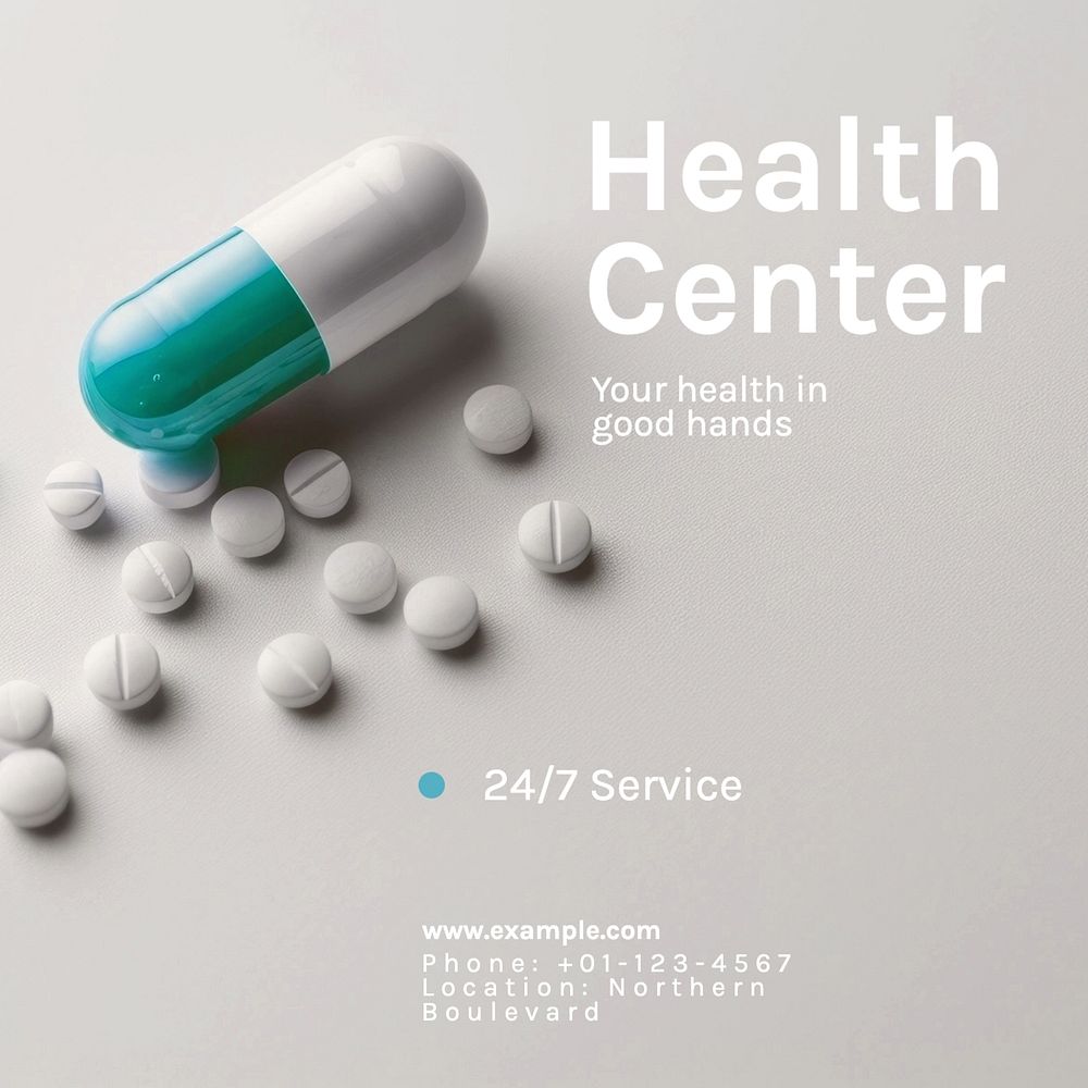 Health center Facebook post template | Premium Editable Template - rawpixel