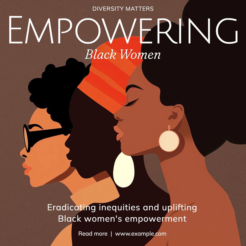 Empowering Black women Facebook post | Premium Editable Template - rawpixel