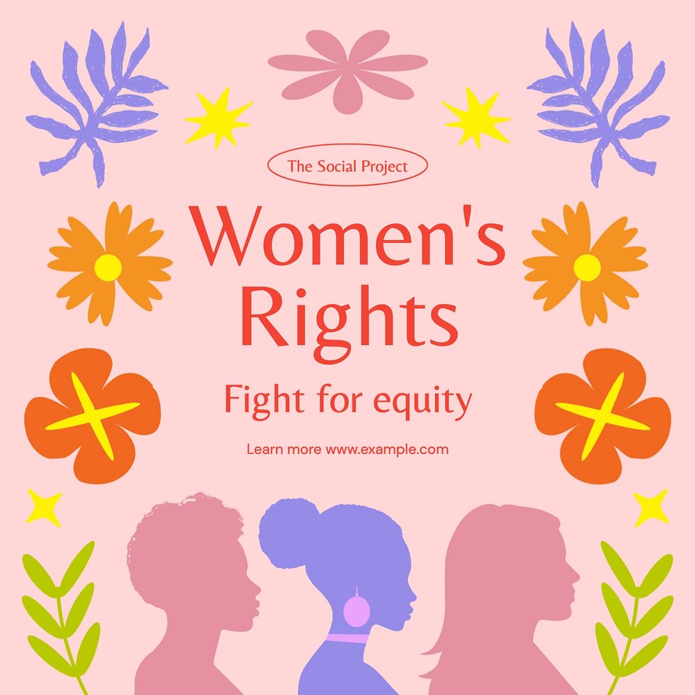Women's rights Facebook post template | Free Editable Template - rawpixel