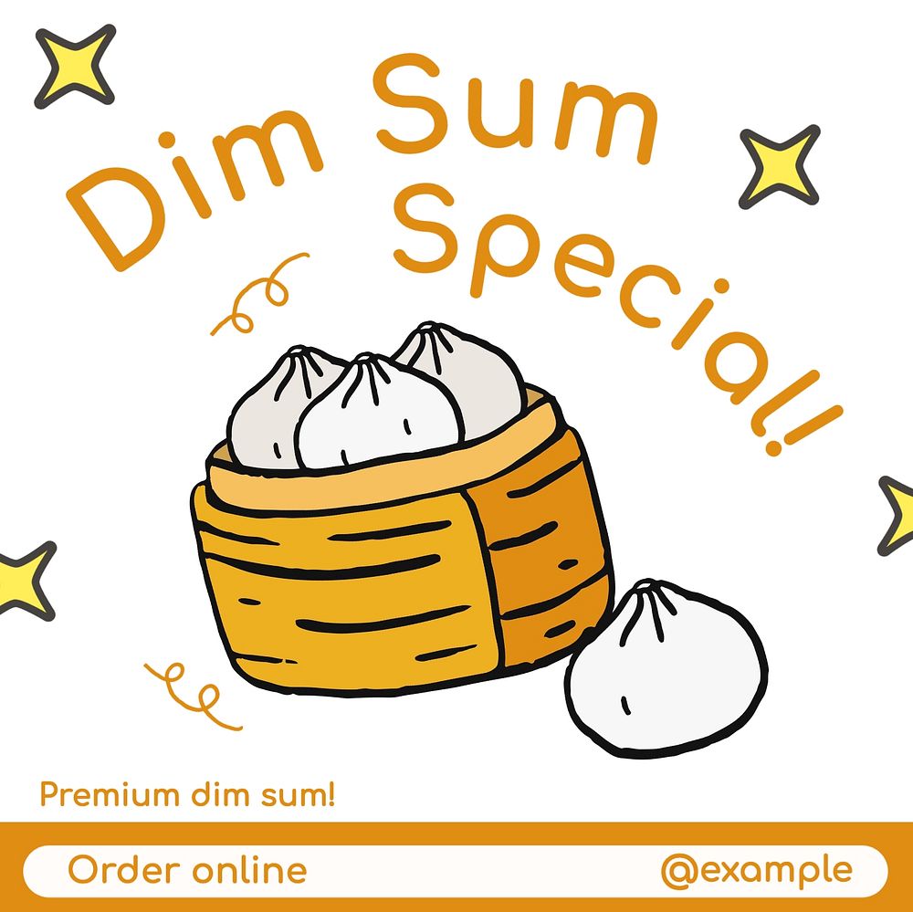 Dim sum Facebook post template | Premium Editable Template - rawpixel
