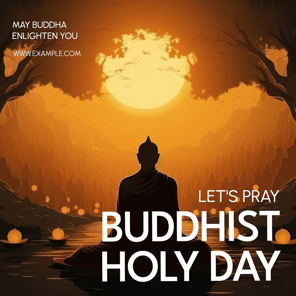 Buddhist Holy Day Facebook post | Premium Editable Template - rawpixel