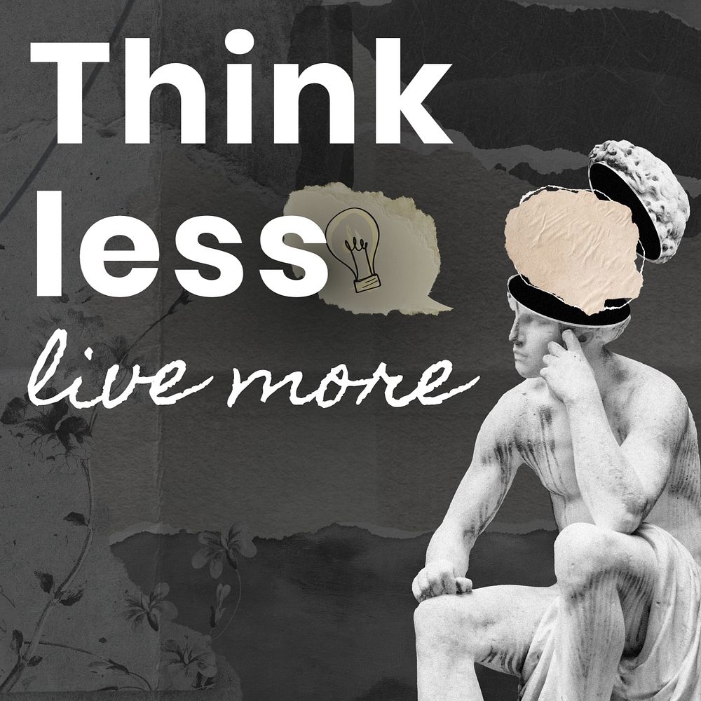 Think less, live more Facebook | Premium Editable Template - rawpixel