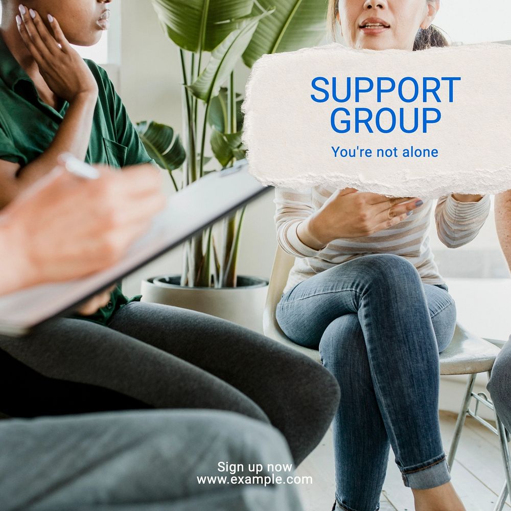 Emotional support group Instagram post | Free Editable Template - rawpixel