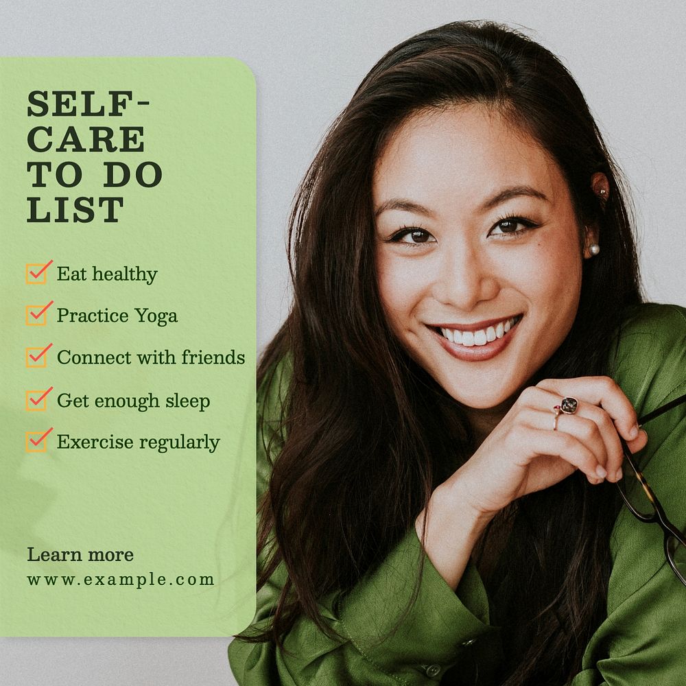 Self care list Facebook post | Premium Editable Template - rawpixel