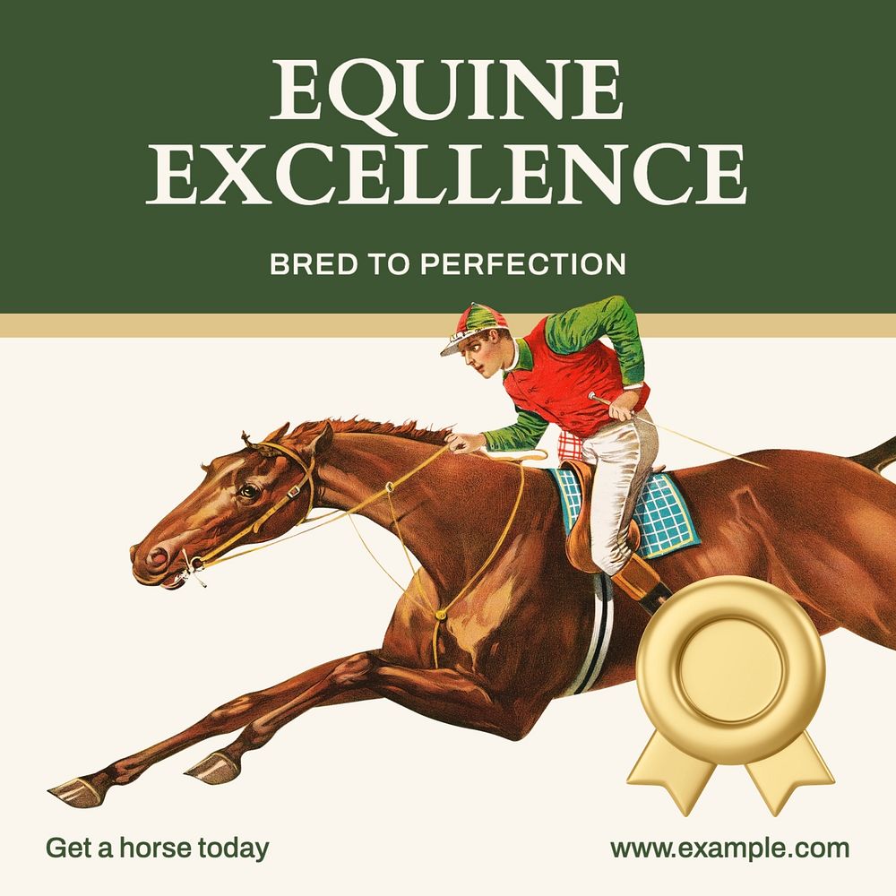 Equine excellence Instagram post template | Premium Editable Template ...