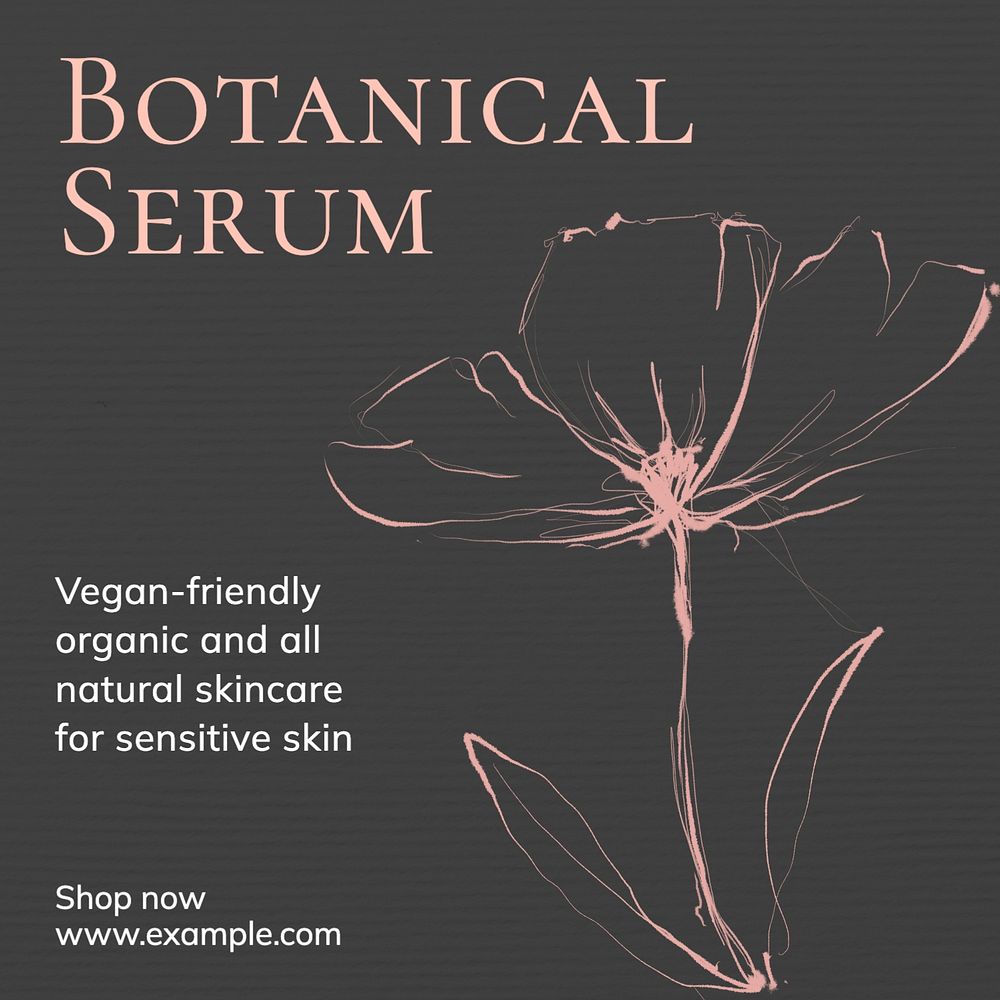 Botanical skincare Facebook post template | Premium Editable Template ...