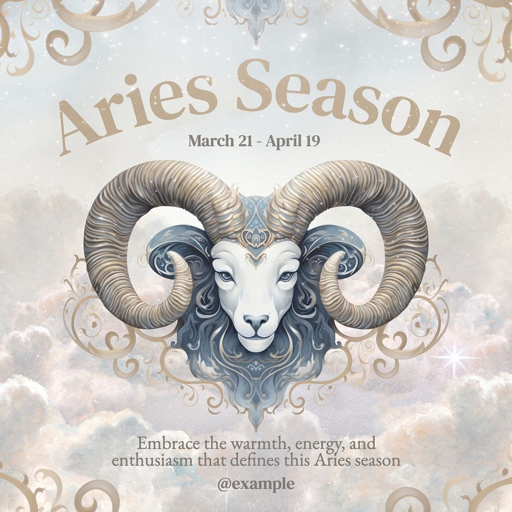 Aries season Facebook post template | Premium Editable Template - rawpixel