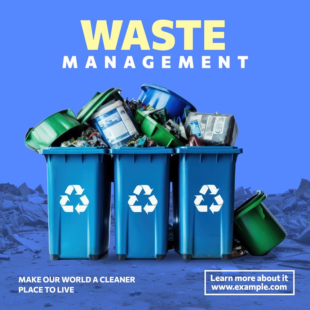 Waste management Facebook post template | Premium Editable Template ...