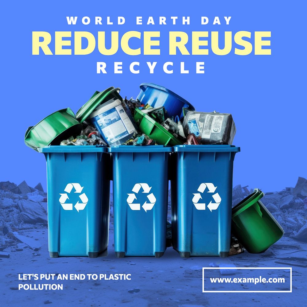 Reduce reuse recycle Facebook post | Free Editable Template - rawpixel