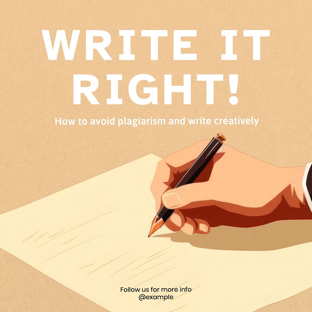 Write it right Facebook post | Premium Editable Template - rawpixel