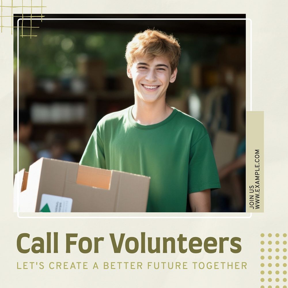 Call volunteers Facebook post template | Free Editable Template - rawpixel