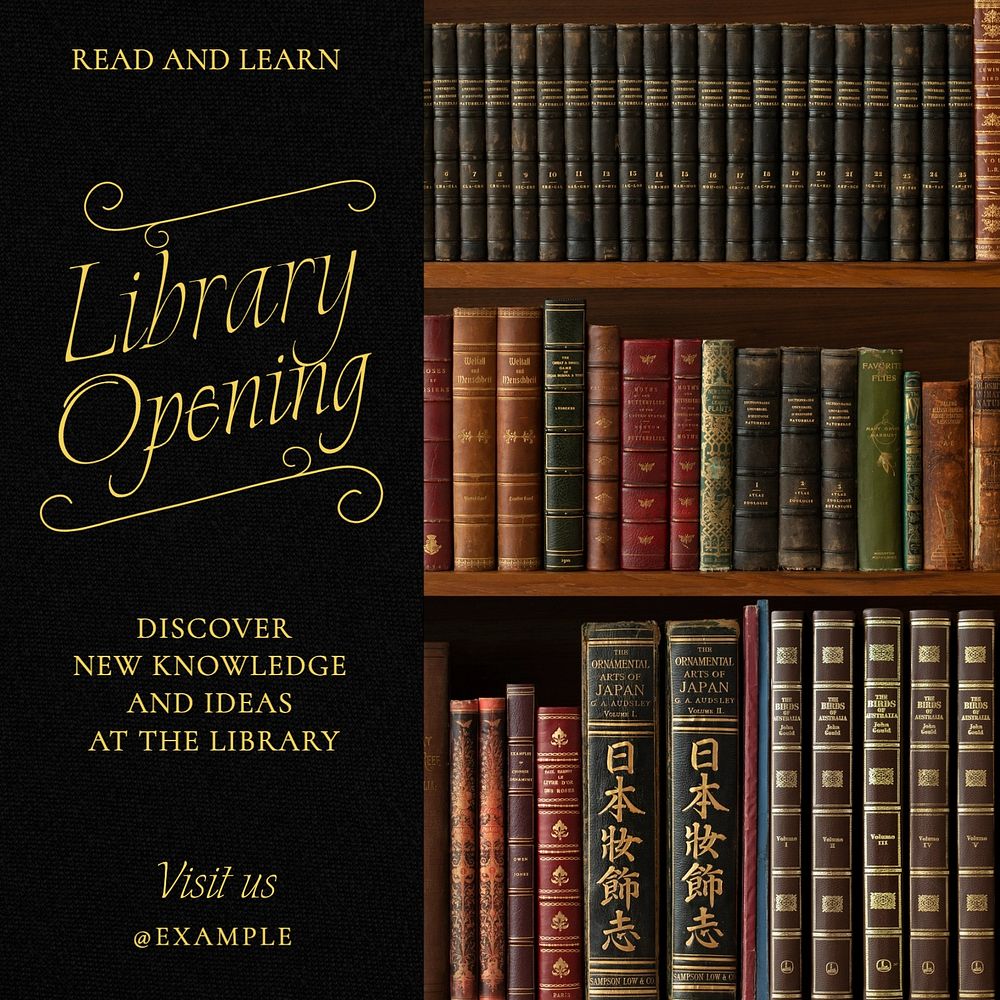 Library open Facebook post template | Premium Editable Template - rawpixel