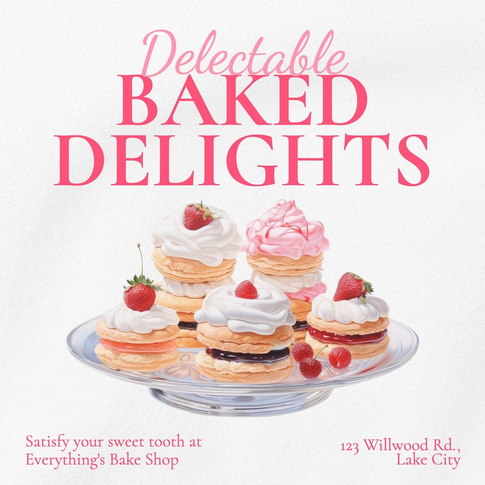 Bakery Facebook post template | Premium Editable Template - rawpixel