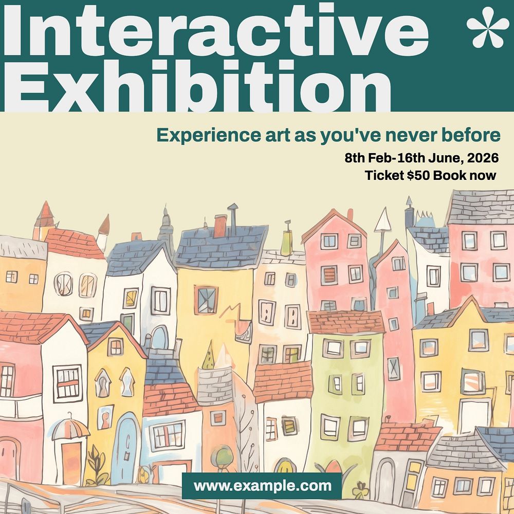 Interactive exhibition Facebook post template | Premium Editable ...