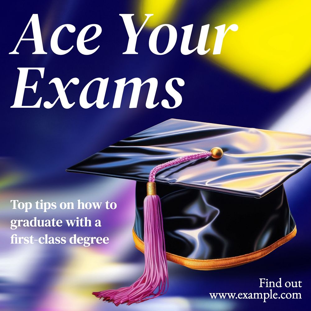 Ace your exams Facebook post | Premium Editable Template - rawpixel