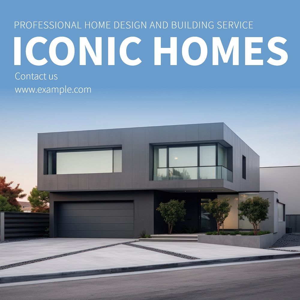 Iconic homes Facebook post template | Premium Editable Template - rawpixel