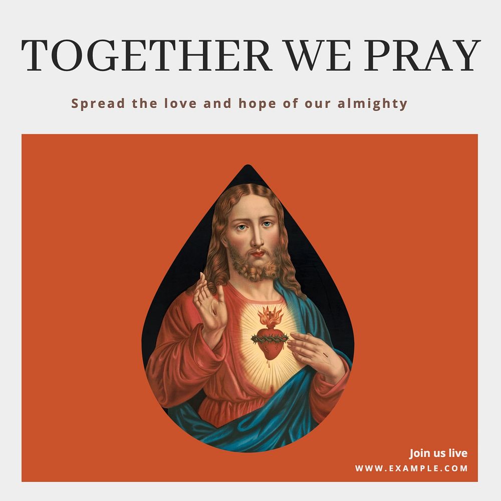Together we pray Instagram post | Premium Editable Template - rawpixel
