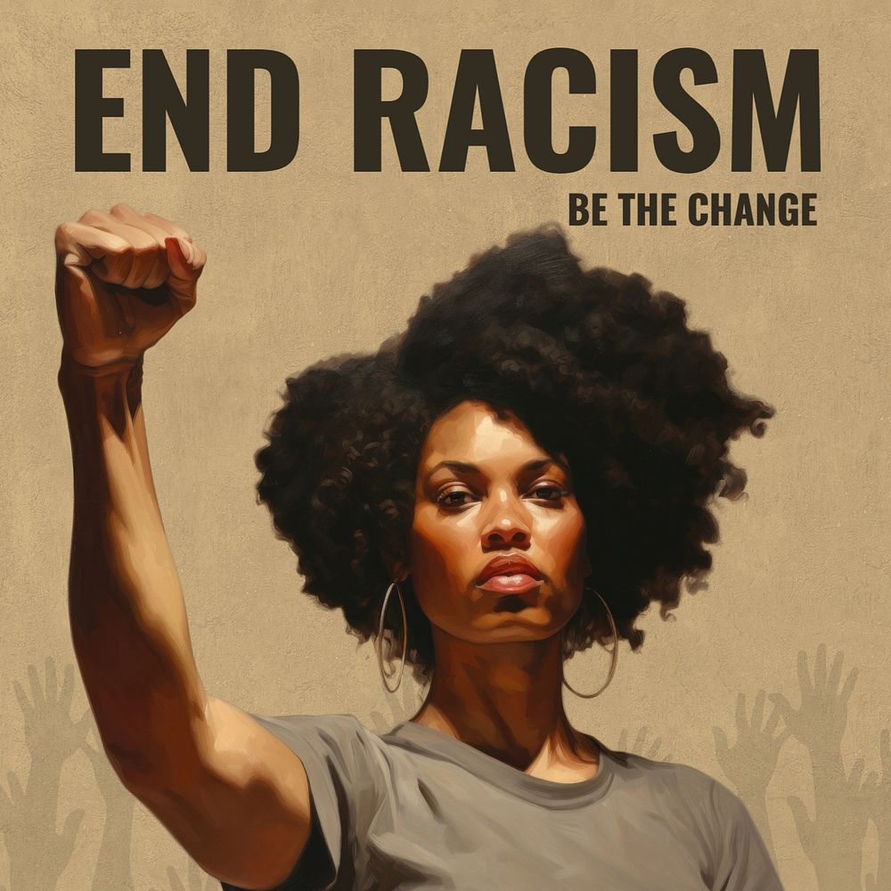 End racism Instagram post template | Free Editable Template - rawpixel