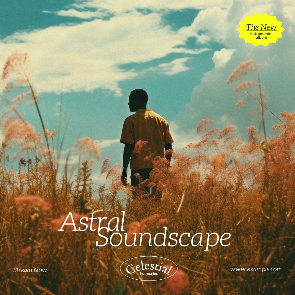 Instrumental music album cover template | Premium Editable Template ...