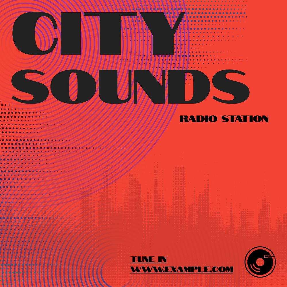 City sounds cover template | Premium Editable Template - rawpixel
