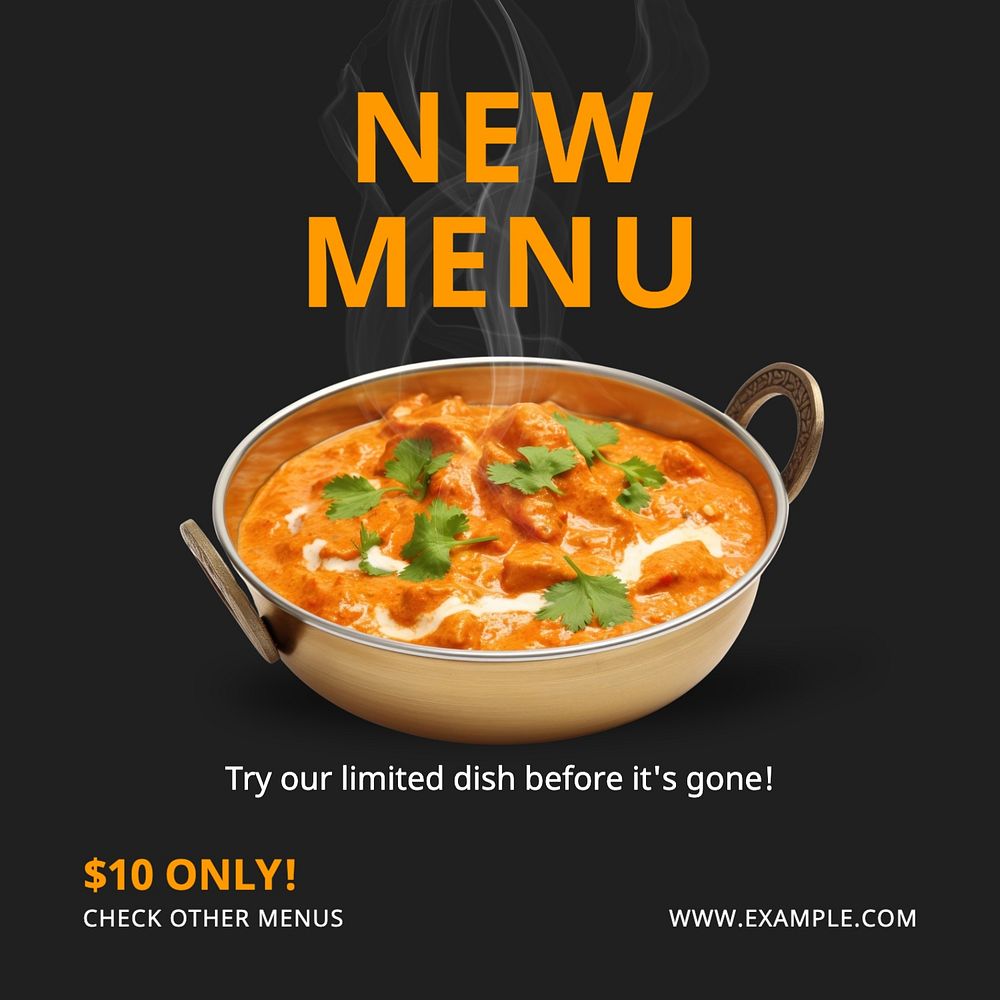 New menu Facebook post template | Premium Editable Template - rawpixel