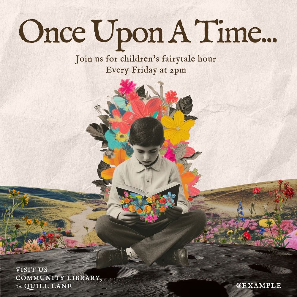 Child's reading Facebook post template | Premium Editable Template ...