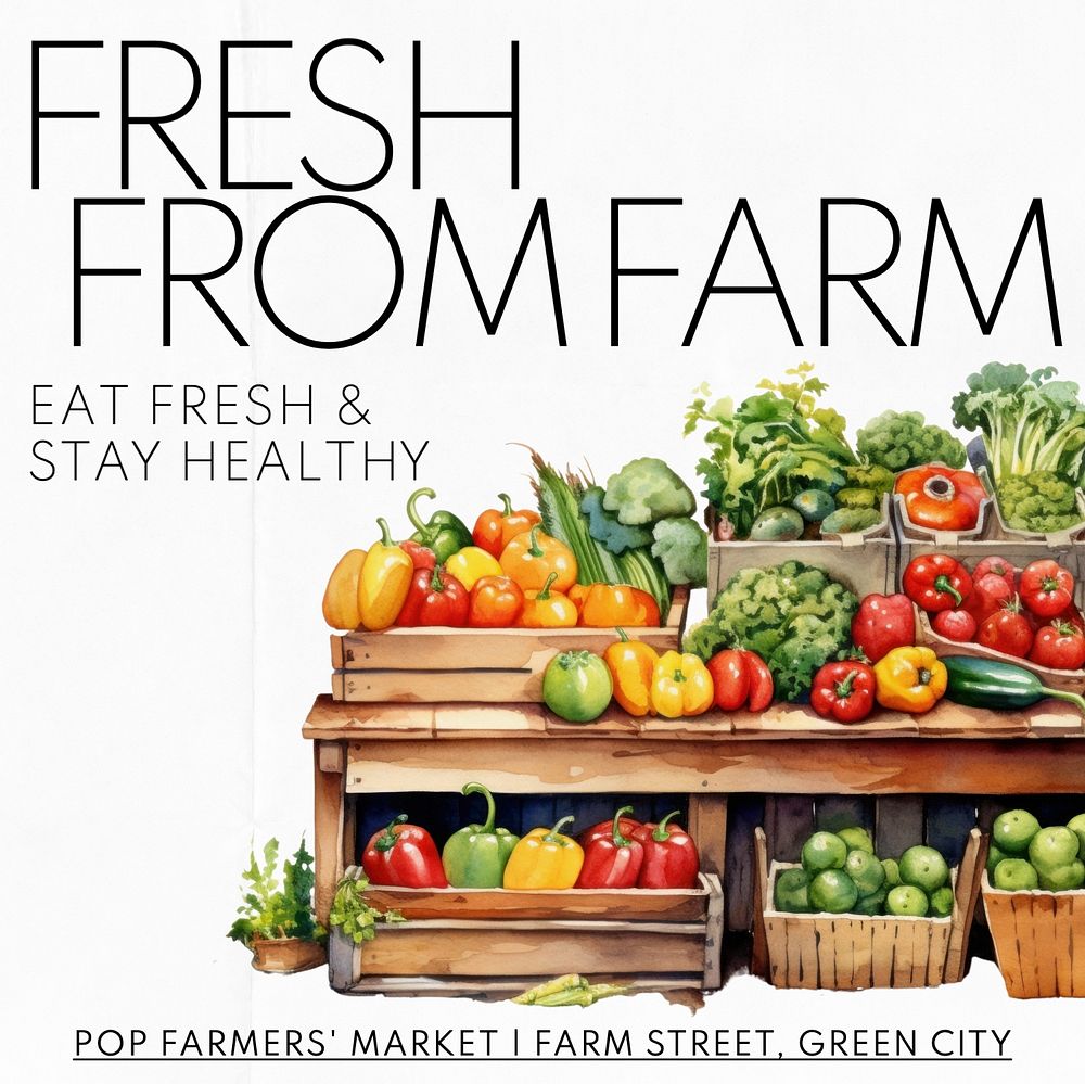 Fresh farm Facebook post template | Premium Editable Template - rawpixel