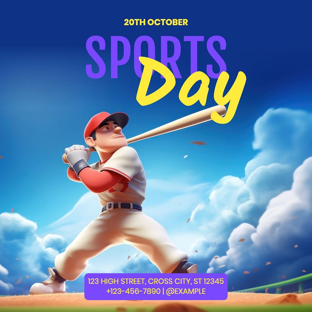 Sports day Facebook post template | Premium Editable Template - rawpixel