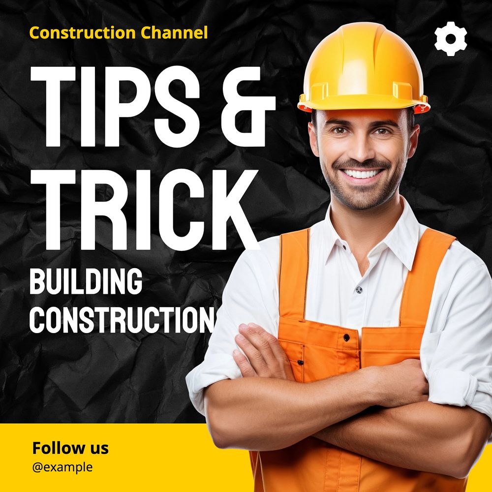 Construction Facebook post template | Premium Editable Template - rawpixel