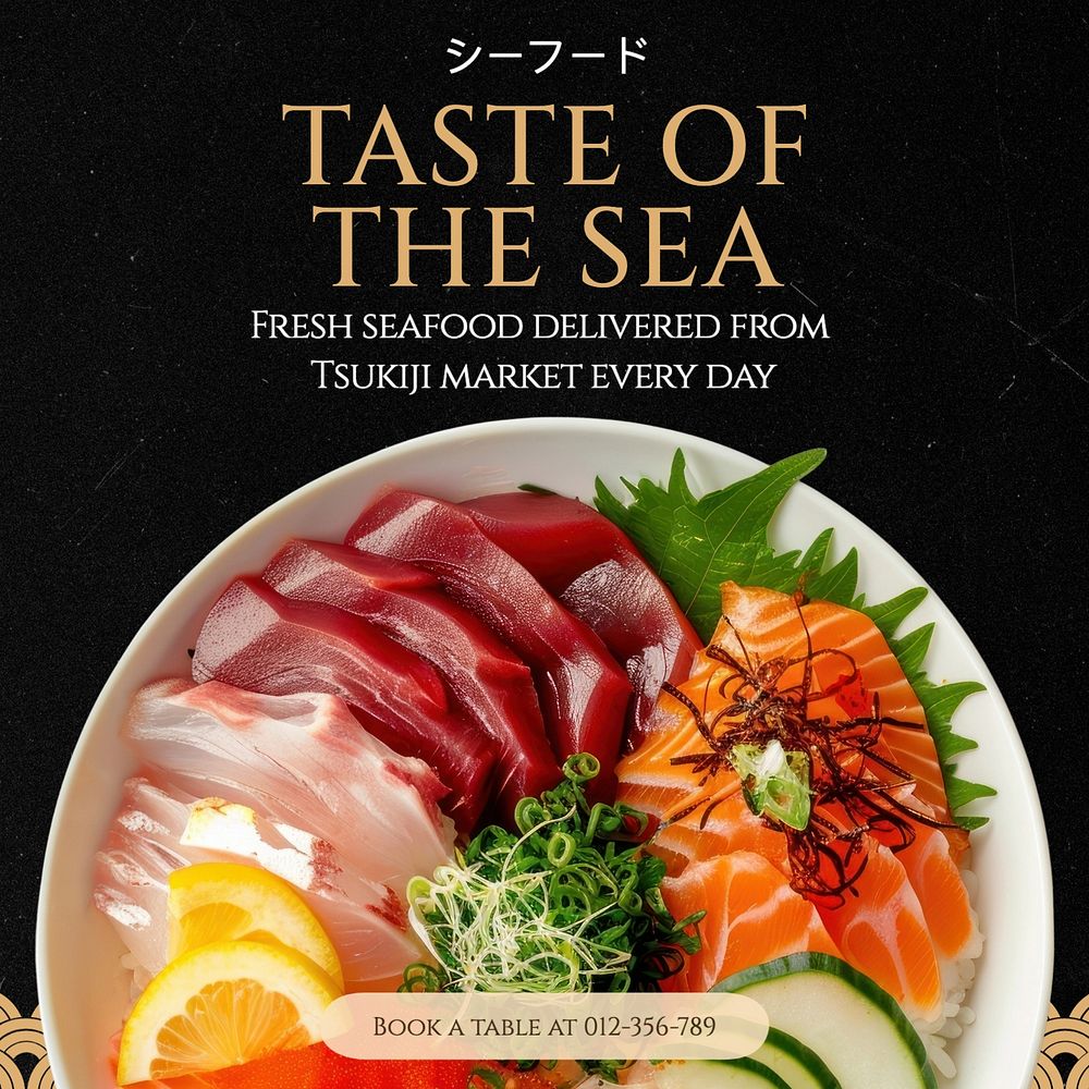 Seafood restaurant Facebook post template | Premium Editable Template ...