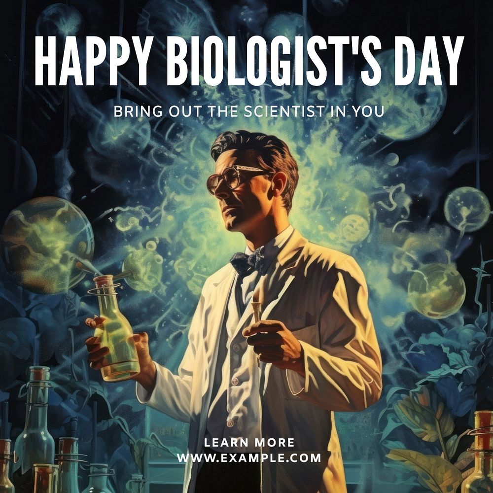 Happy biologist's day Facebook post | Premium Editable Template - rawpixel