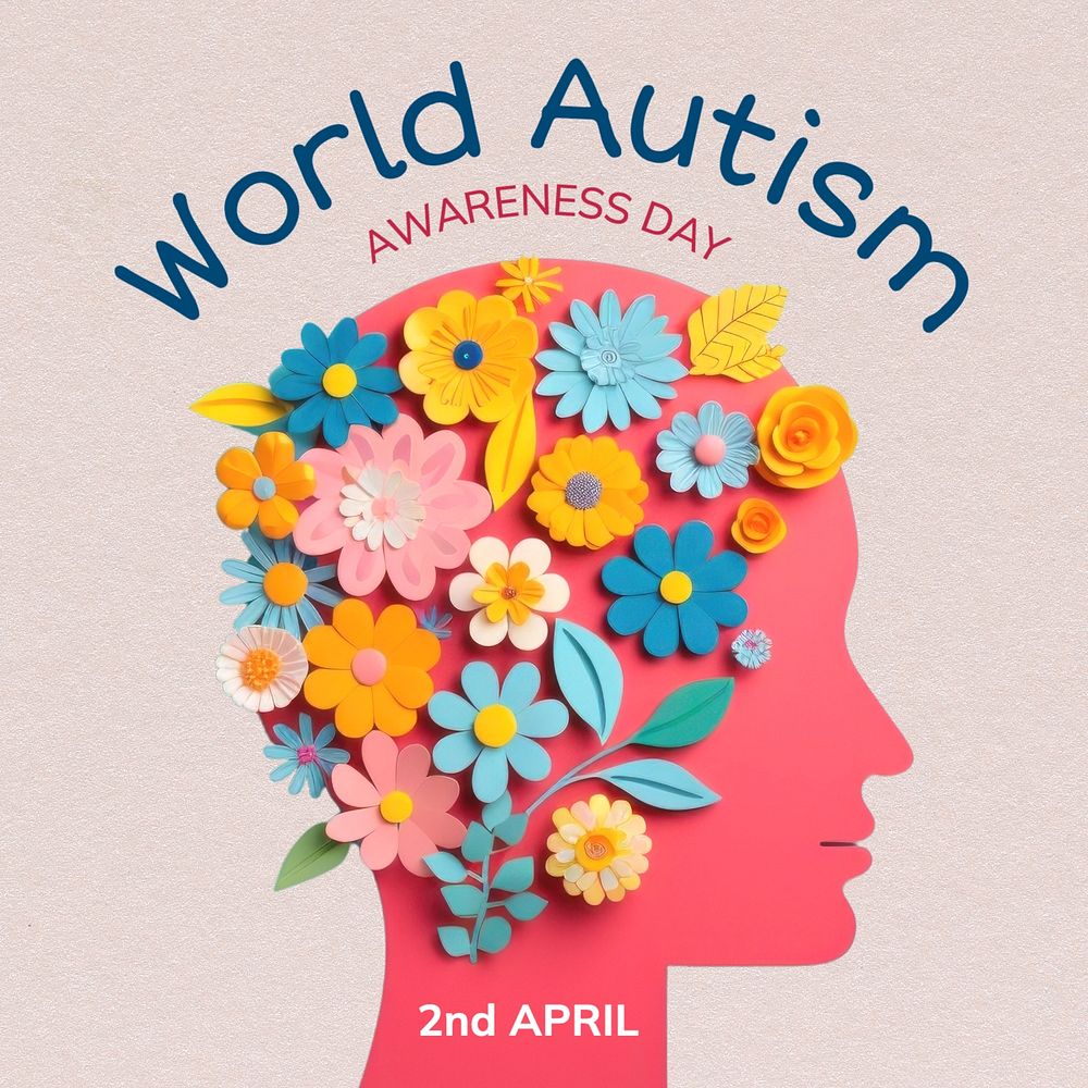 Autism awareness day Facebook post | Free Editable Template - rawpixel